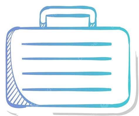 sticker style icon business suitcase work color object vector work