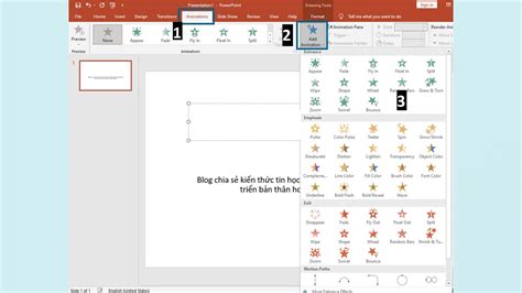 Cách thêm hiệu ứng động Animations trong PowerPoint