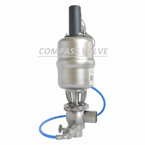 Sanitary Stainless Steel Double Seat Outside Cleaning Pneumatic
