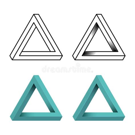 3d Triangle Optical Illusion Set Stock Vector Illustration Of Triangular Infinity 287276194