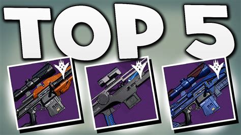 Destiny TOP 5 LEGENDARY SNIPERS YouTube