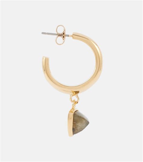 Embellished Hoop Earrings In Gold Isabel Marant Mytheresa