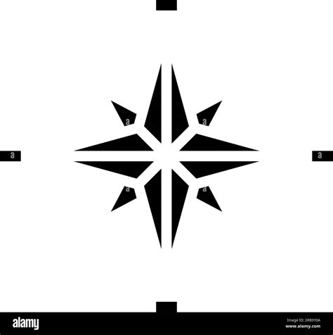 Compass Tattoo Art Vintage Glyph Icon Vector Illustration Stock Vector