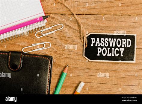 Hand Writing Sign Password Policy Concept Meaning First Line Of Protection Against Any