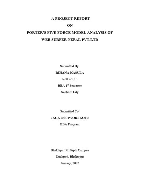 Porters Five Force Model Pdf Supply Chain Profit Economics