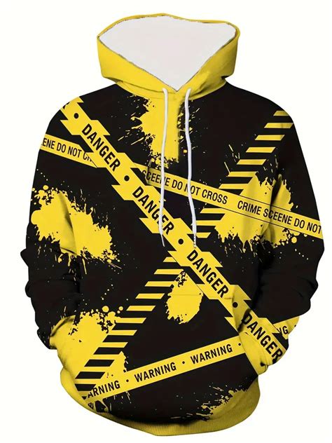 Warning Hoodies Men Graphic Hoodie Kangaroo Temu Australia