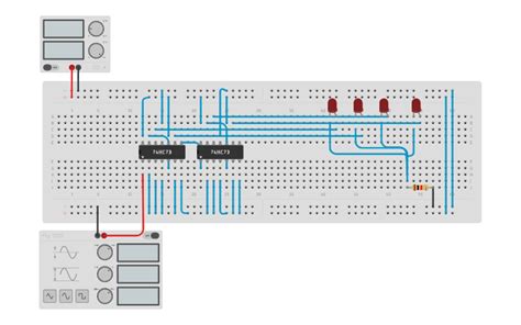 circuit design exp 7 asynchronous down counter tinkercad