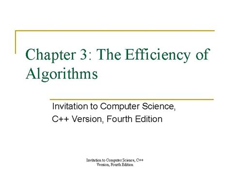 Chapter The Efficiency Of Algorithms Invitation To