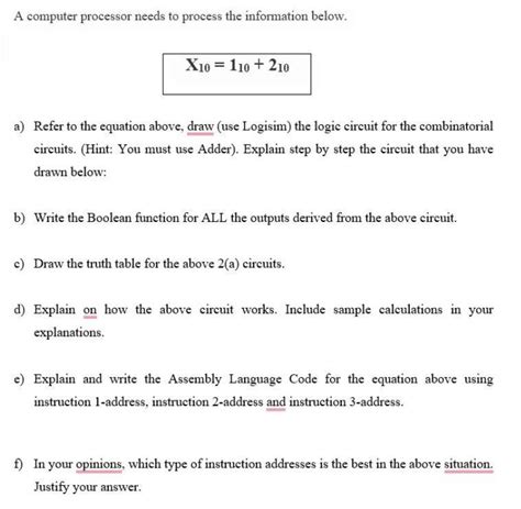 Solved A Computer Processor Needs To Process The Inform