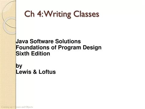 Ppt Ch 4 Writing Classes Powerpoint Presentation Free Download Id