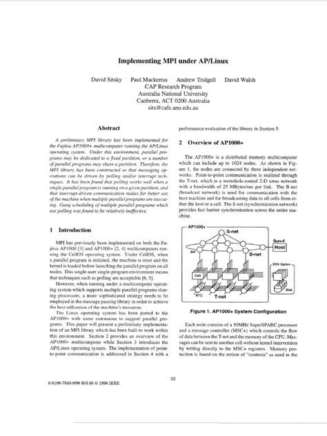 ieee implementation of mpi in linux pdf message passing interface