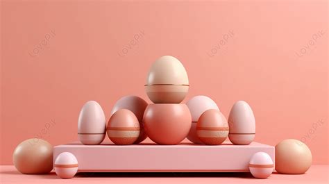 3d 벡터 렌더링 파스텔 컬러 부활절 달걀 연단과 산호 핑크 배경 연단 배경 부활절 배경 핑크 컬러 배경 이미지 Hd