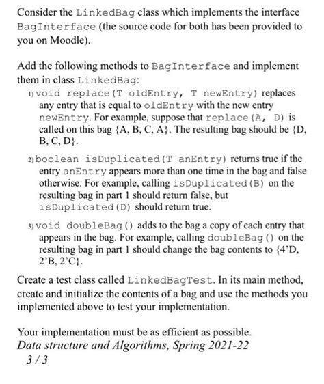 Solved Consider The Linkedbag Class Which Implements The