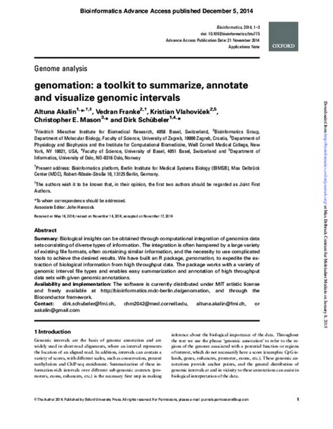pdf genomation a toolkit to summarize annotate and visualize