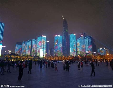 深圳湾灯光秀摄影图风景名胜自然景观摄影图库昵图网
