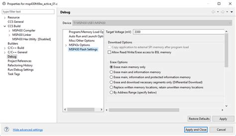 Ccs Flash Memory Not Cleared On Uploading Code Code Composer Studio