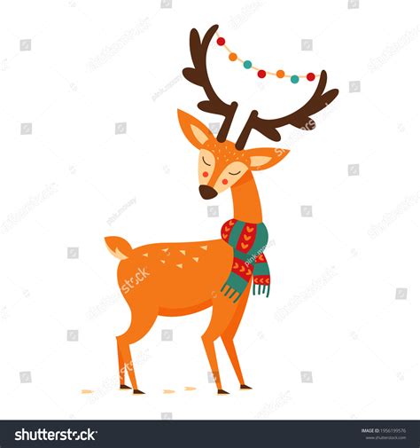 Cute Deer Antlers Illustration Drawing Cartoon Stock Illustration