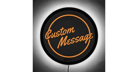 Retro Custom Orange Script Led Sign Zazzle