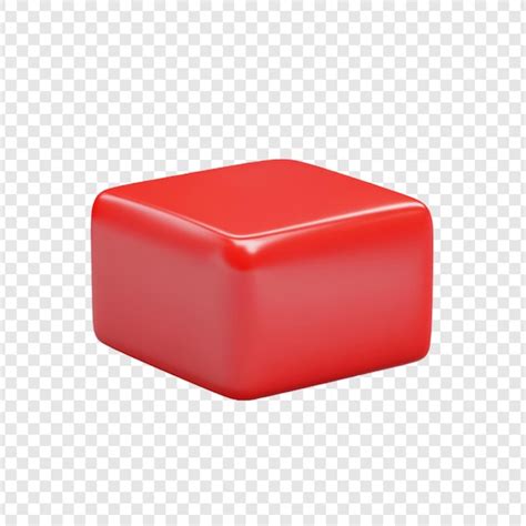 레드 큐브 3d 렌더링 간단한 기하학적 모양 Ai 생성 Psd