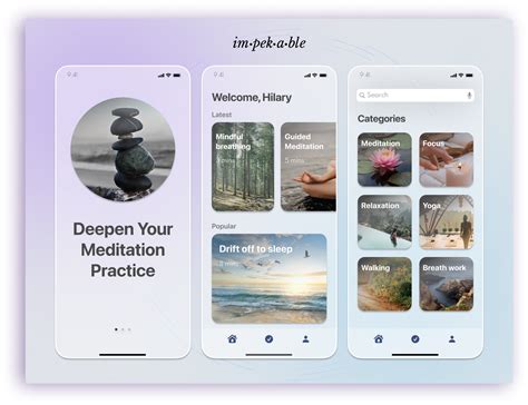 Mobile App Design Meditation App By Impekable On Dribbble