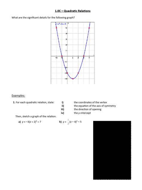 10c Quadratic Relations Pdf