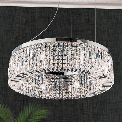 Sparkling Crystalhanging Lamp Ring 80 Cm Chrome Lights Ie