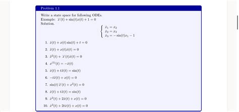 Solved Problem 1 1Write A State Space For Following Chegg