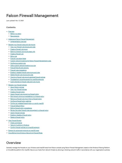 Falcon Firewall Management Pdf Ip Address Port Computer Networking