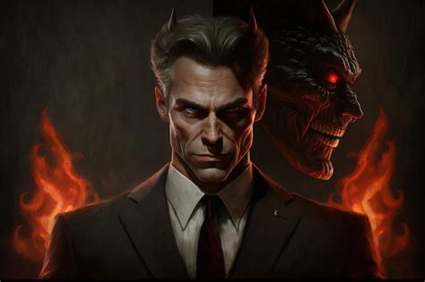 El hombre de negocios del diablo retrata ilustraciones de un hombre ...