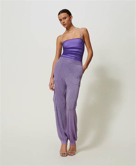 Myfo Gathered Tulle One Piece Swimsuit Woman Purple Twinset Milano