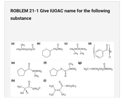 Problem 21 1 Give Iupac Name For The Following Substance A Ch₃chch₂ch