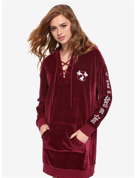 Her Universe Disney Hocus Pocus Velour Lace Up Hoodie Dress Her Universe