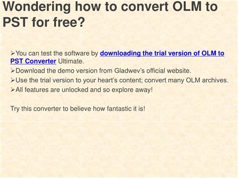 Ppt Convert Olm To Pst File Format Powerpoint Presentation Free
