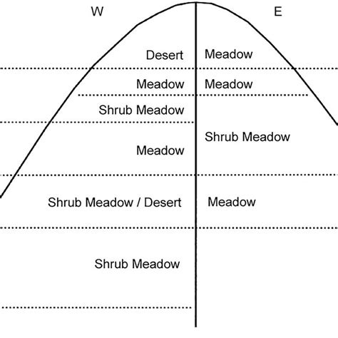 schematic diagram of vegetation distribution with different altitude