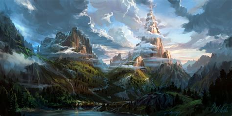 458816 River Philipp A Ulrich Digital Art Mountains Landscape