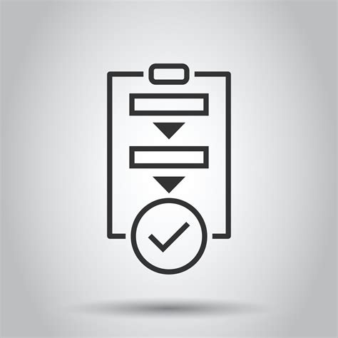 Procedure List Icon In Flat Style Document Project Vector Illustration