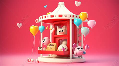 3d 그림 개념 소셜 미디어 마케팅을 위한 로봇 장난감 클로 크레인 만화 기계 만화 배경 마케팅 일러스트레이션 배경 게임 일러스트레이션 배경 이미지 Hd 만화