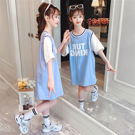 Purong Cotton T Shirt Set Ng Mga Batang Babae Na Maikli Ang Manggas