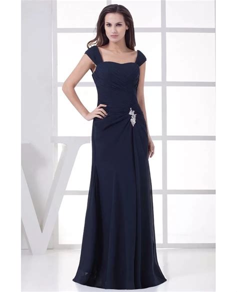 Summer Navy Blue Mother Of The Bride Dresses A Line Classic Cap Sleeves