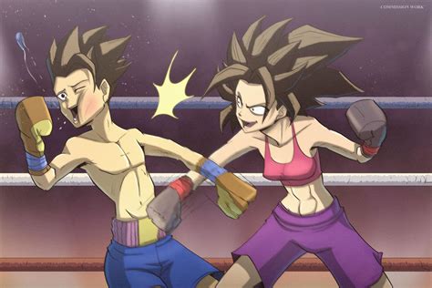 Caulifla And Cabba Boxing Match Commission By Hukjish01879bsi On Deviantart