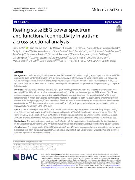 Pdf Resting State Eeg Power Spectrum And Functional Connectivity In