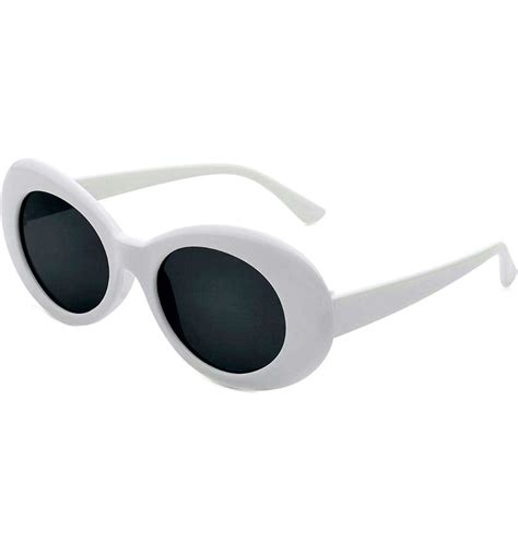 Oval Round Retro Sunglasses Color Tint Or Smoke Lenses 1 White Smoke