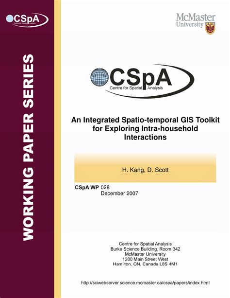 Pdf An Integrated Spatio Temporal Gis Toolkit For Exploring Intra Household Interactions