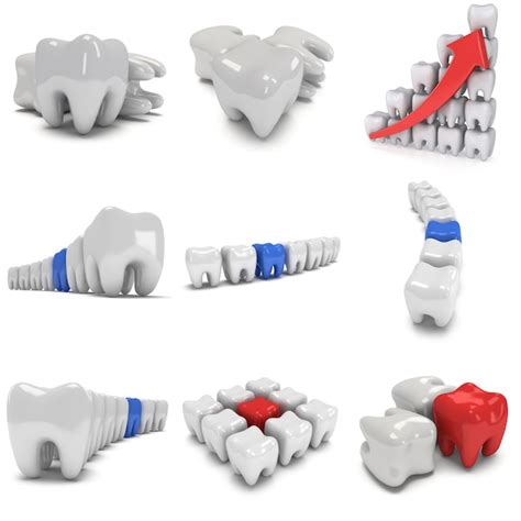 Aching Tooth In Row Of Healthy Teeth Premium Photo