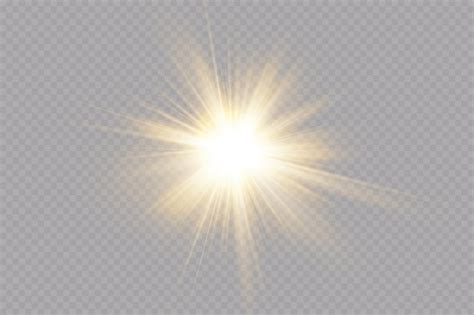 폭발 태양 빛나는 별 광선 조명 효과 프리미엄 벡터