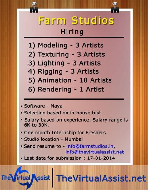 3d Animation Jobs Modeling Texturing Lighting Rigging