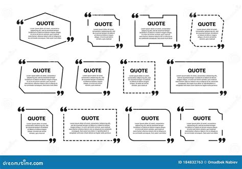 Quote Box Frame Set Stock Vector Illustration Of Presentation