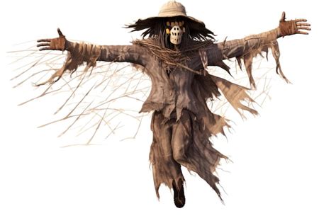 Premium Photo Scarecrow Isolated On White Background With Clipping Path Halloween Concept
