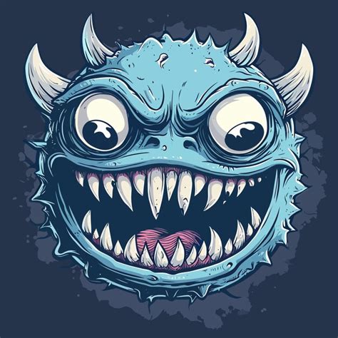 Visage De Zombie De Style Dessin Animé Vecteur Premium