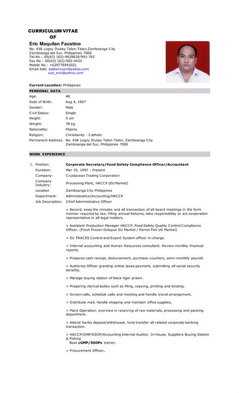 Eric Faustino Cv Pdf